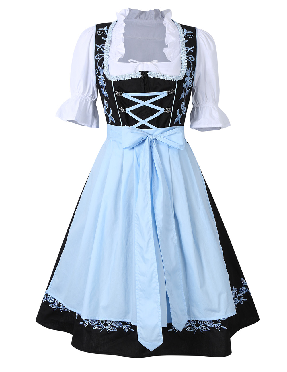 3Pcs Womens Traditional Bavarian German Classic Dirndl Dress