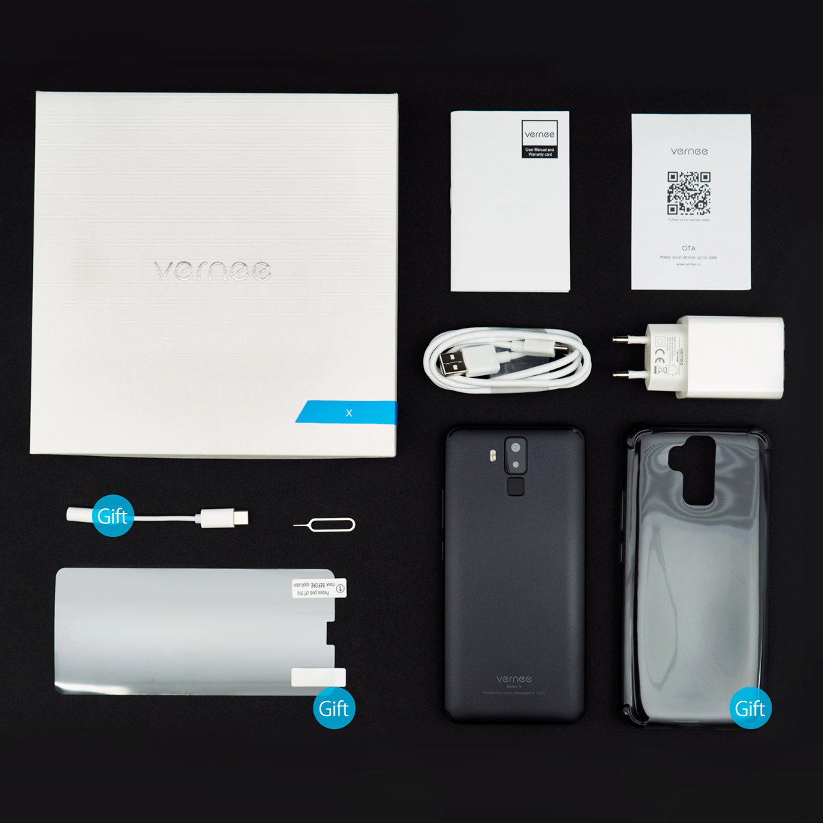 Vernee X1 Smartphone 6Go+64Go MTK6763 5.99 Pouces Téléphone Mobile 4 Caméra 6200mAh Noir ...