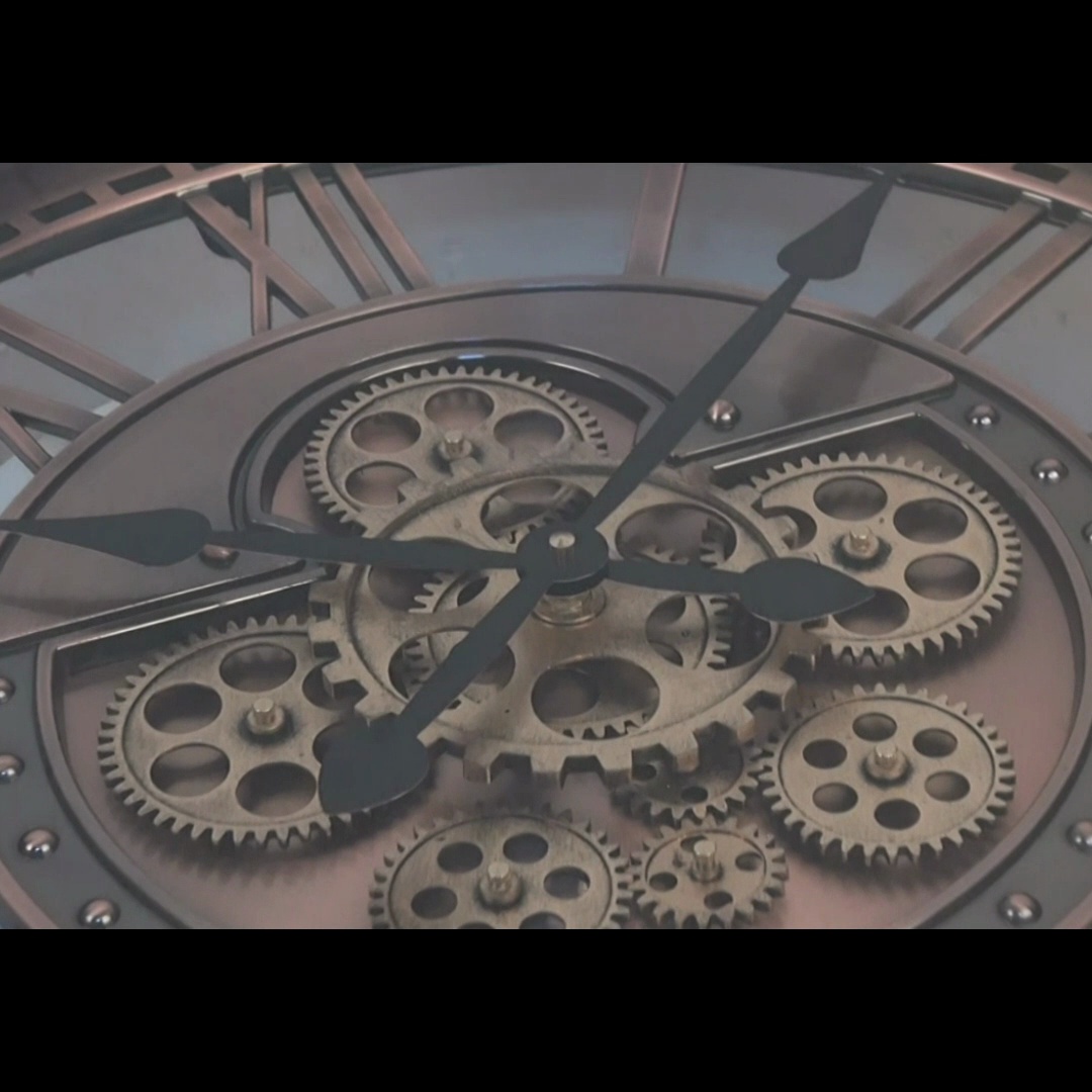 StarHm jam dinding Steampunk industri, jam dinding senyap gaya ...