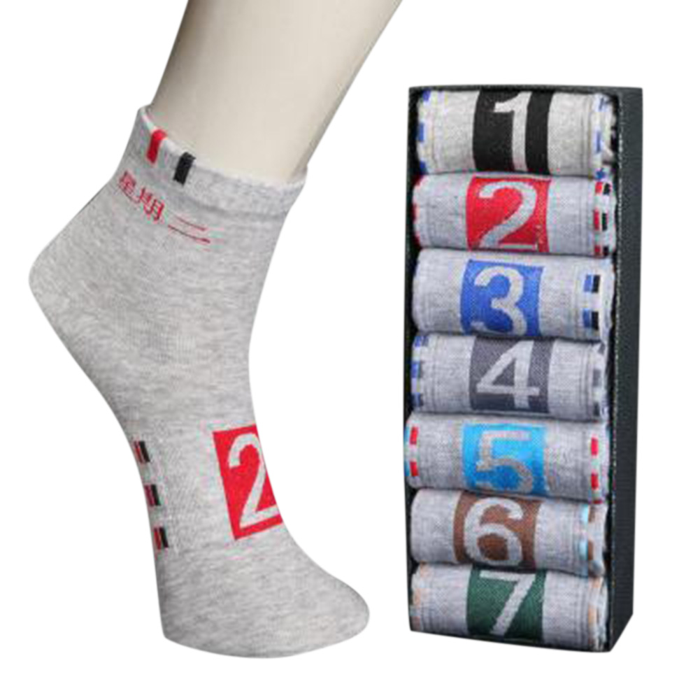Buy 7 Pairs/Set Men Socks Cotton Casual Middle/Short Tube Sports Socks ...