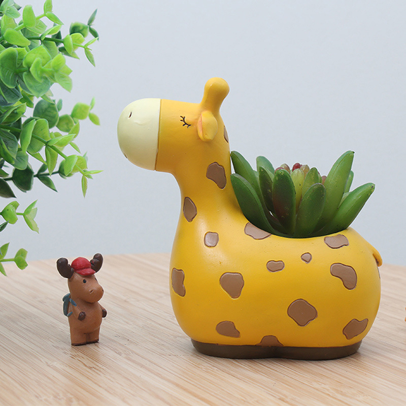 Buy Mini Cartoon Giraffe Flower Pot Creative Plant Pot Home Office ...