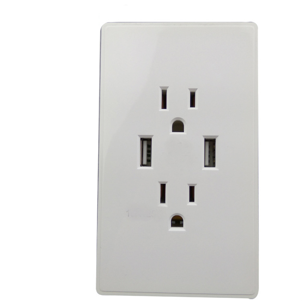 Buy 15A Wall Outlet 5V/2A Double USB Charging Socket American ...